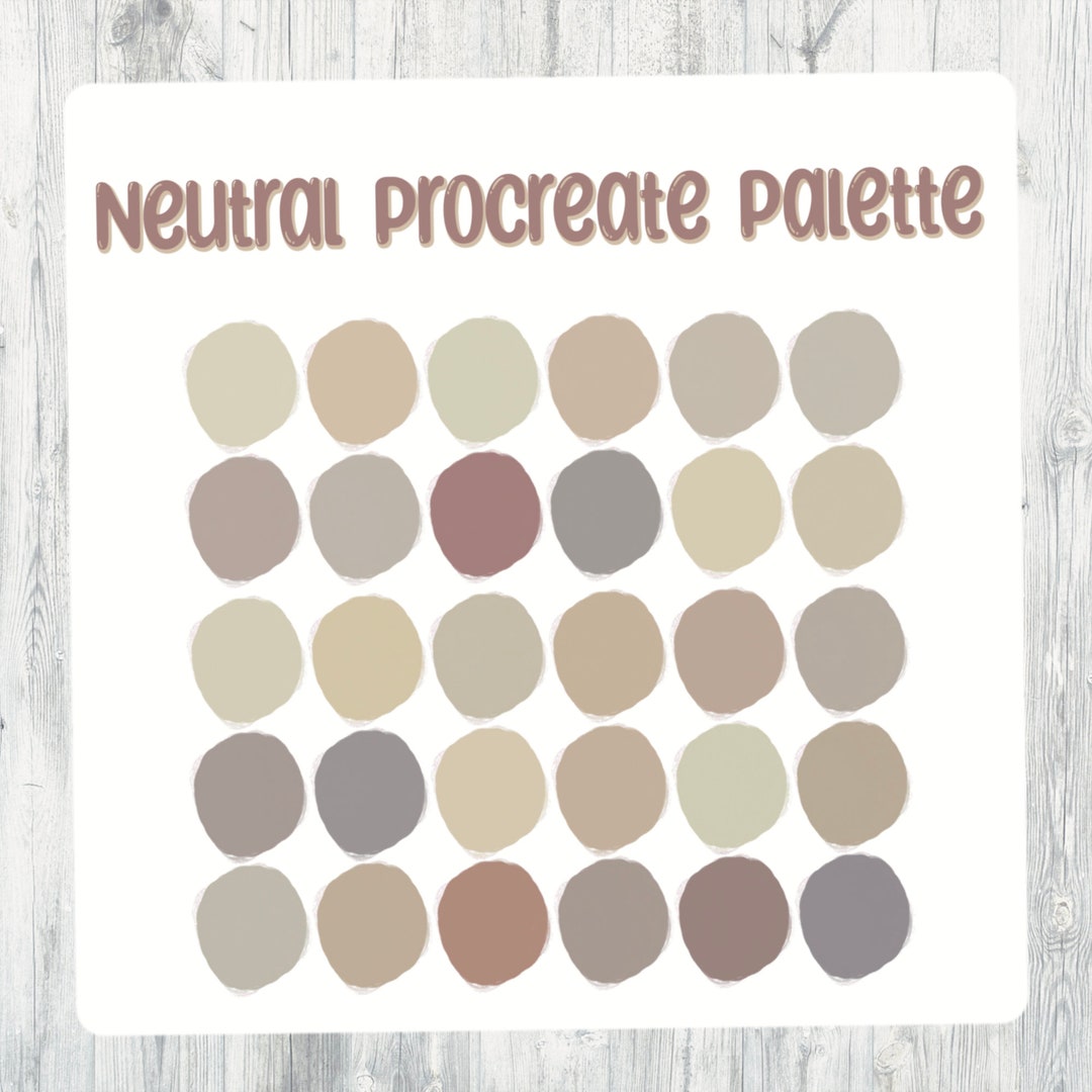 Neutral Earth Tone Procreate Color Palette, 30 Color Palette ...
