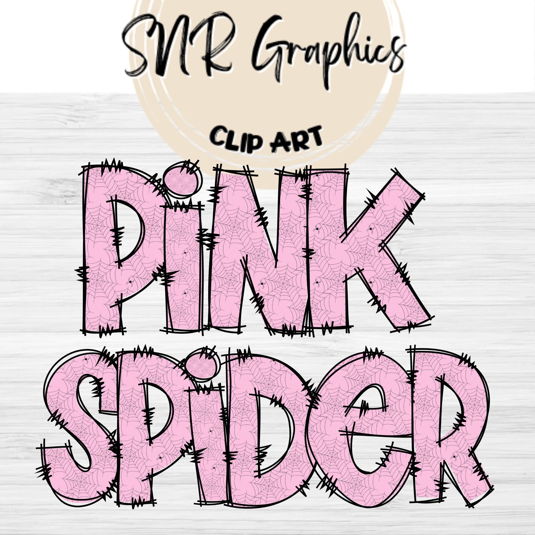 Pink Spider Webs Doodle Letter PNG With Doodle Outline - Etsy