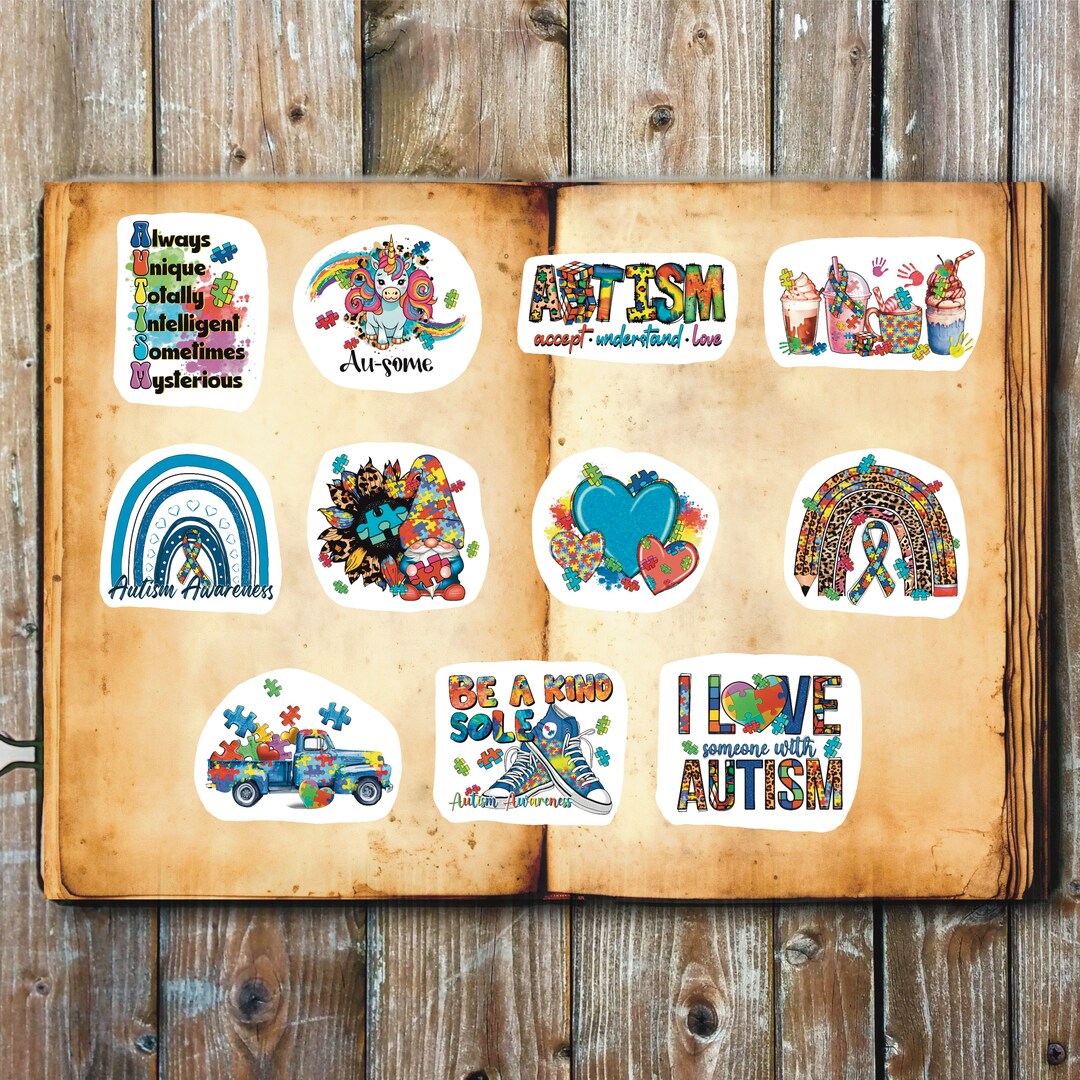 Autism Sayings Stickers, Set 22 Stickers, Journal Sticker, Die Cut ...