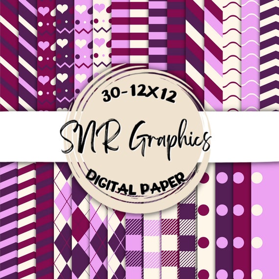 Raspberry Cream Digital Paper Bundle 12X12 Scrapbook Paper - Etsy