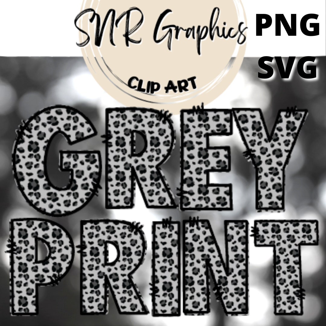 Grey Cheetah Print Doodle Font, SVG Alphabet (digital Download) - Etsy