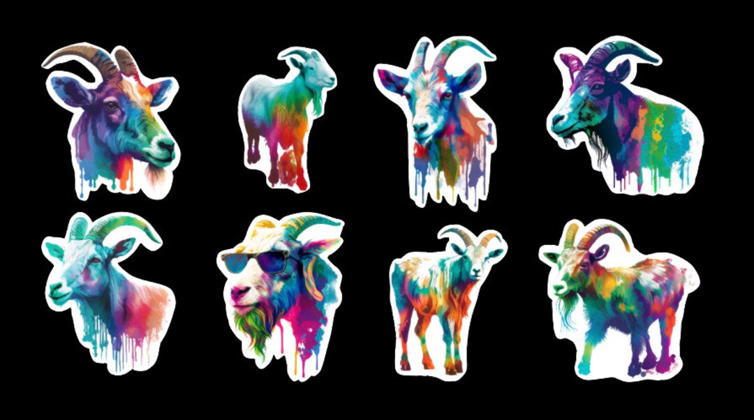 Ram Tie Dye, Set of 24 Stickers, Sticker, Journal Sticker, Die Cut ...