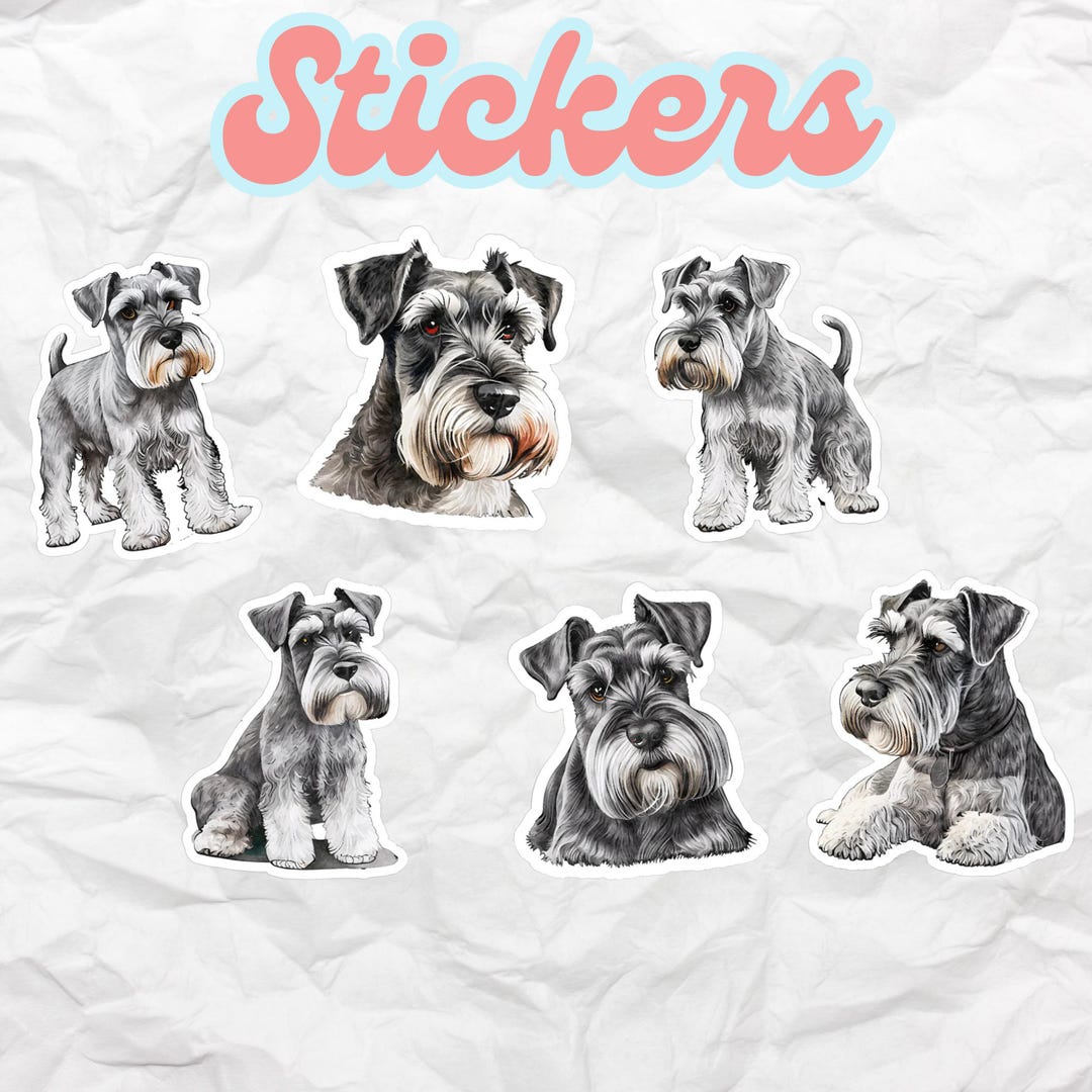 Miniature Schnauzer Stickers, Set of 24 Stickers, Sticker, Journal ...