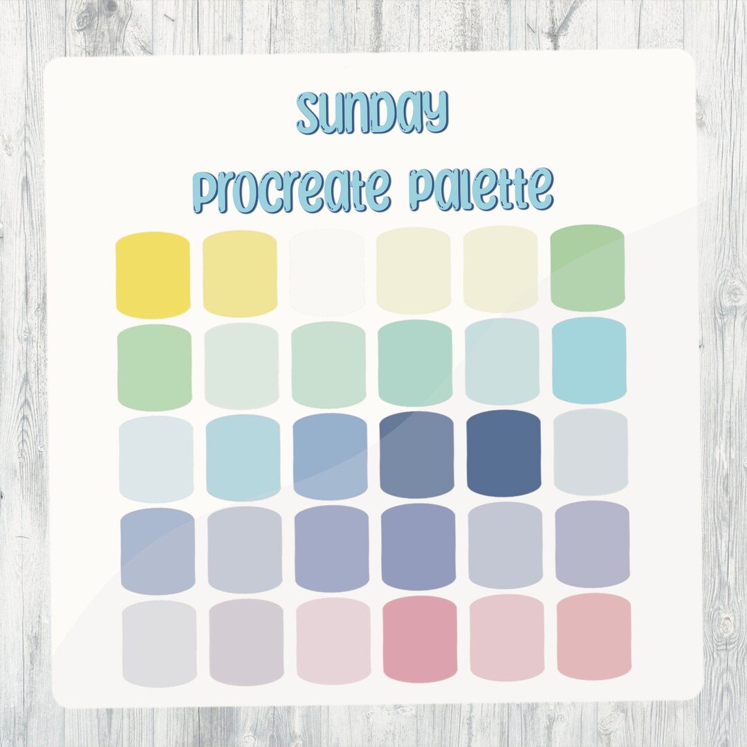 Sunday Procreate Color Palette, 30 Color Palette, Complimentary Colors ...