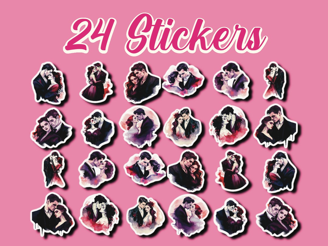 Vampire Stickers, Set of 24 Stickers, Love Stickers, Couple Sticker ...