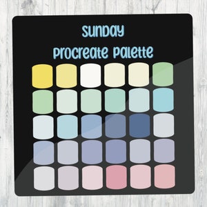Sunday Procreate Color Palette, 30 Color Palette, Complimentary Colors ...