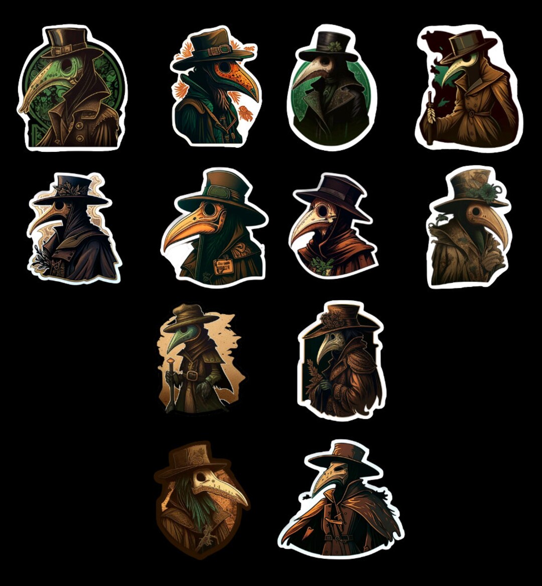 Plague Doctor Stickers, Set of 24 Stickers, Sticker, Journal Sticker ...