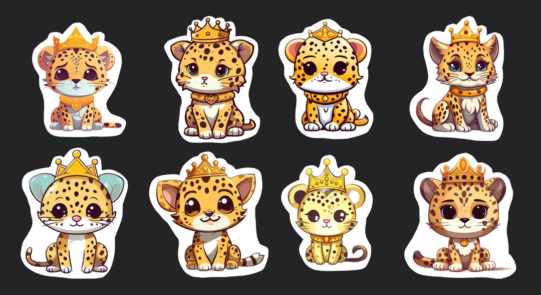 Cheetah Prince Stickers, Set 24 Sticker, Sticker, Journal Sticker, Die ...