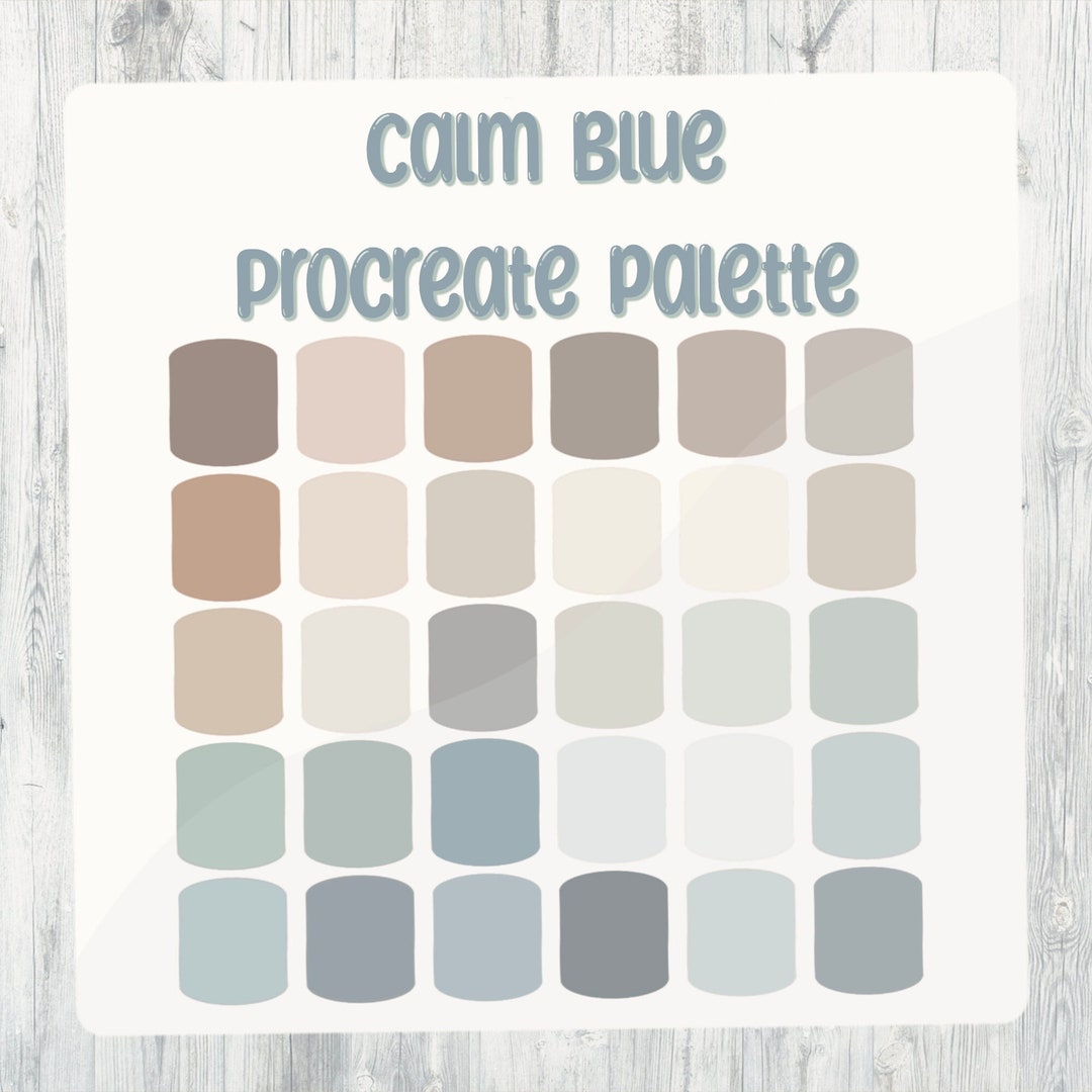 Calm Blue Procreate Color Palette, 30 Color Palette, Complimentary ...