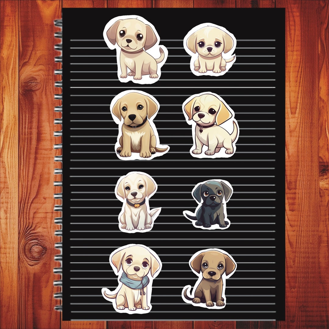 Kawaii Labrador Set of 24 Stickers, Sticker, Journal Sticker, Die Cut ...