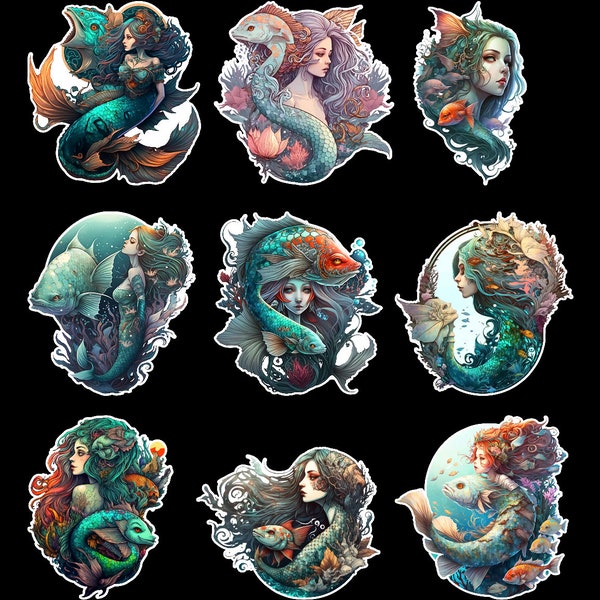 Mermaid Stickers - Etsy