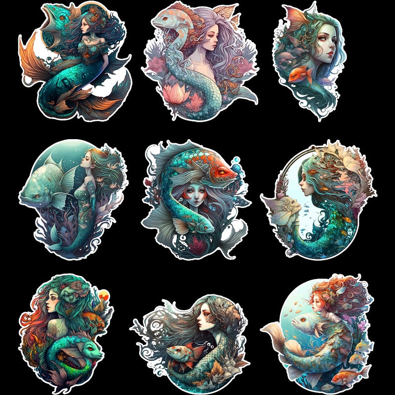Mermaid Stickers - Etsy