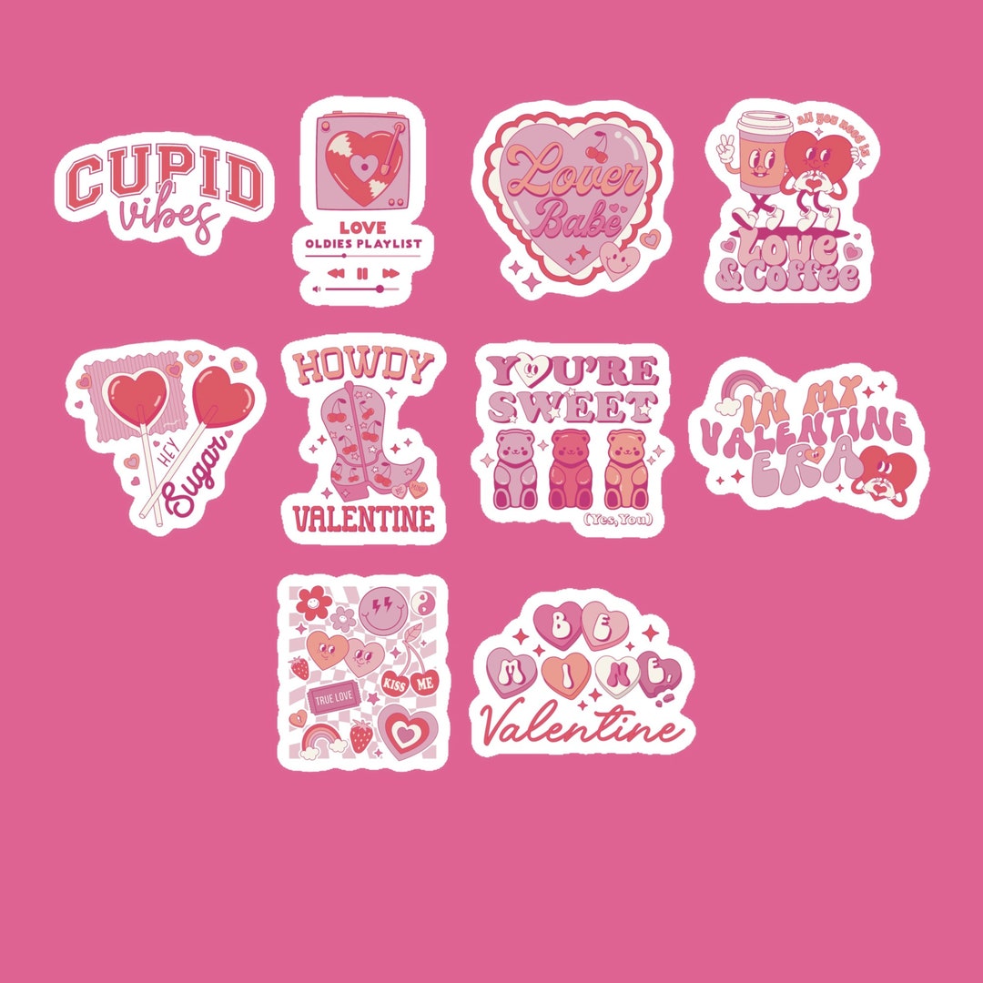 Valentine Saying Stickers, Set of 20 Stickers, Valentine Stickers ...