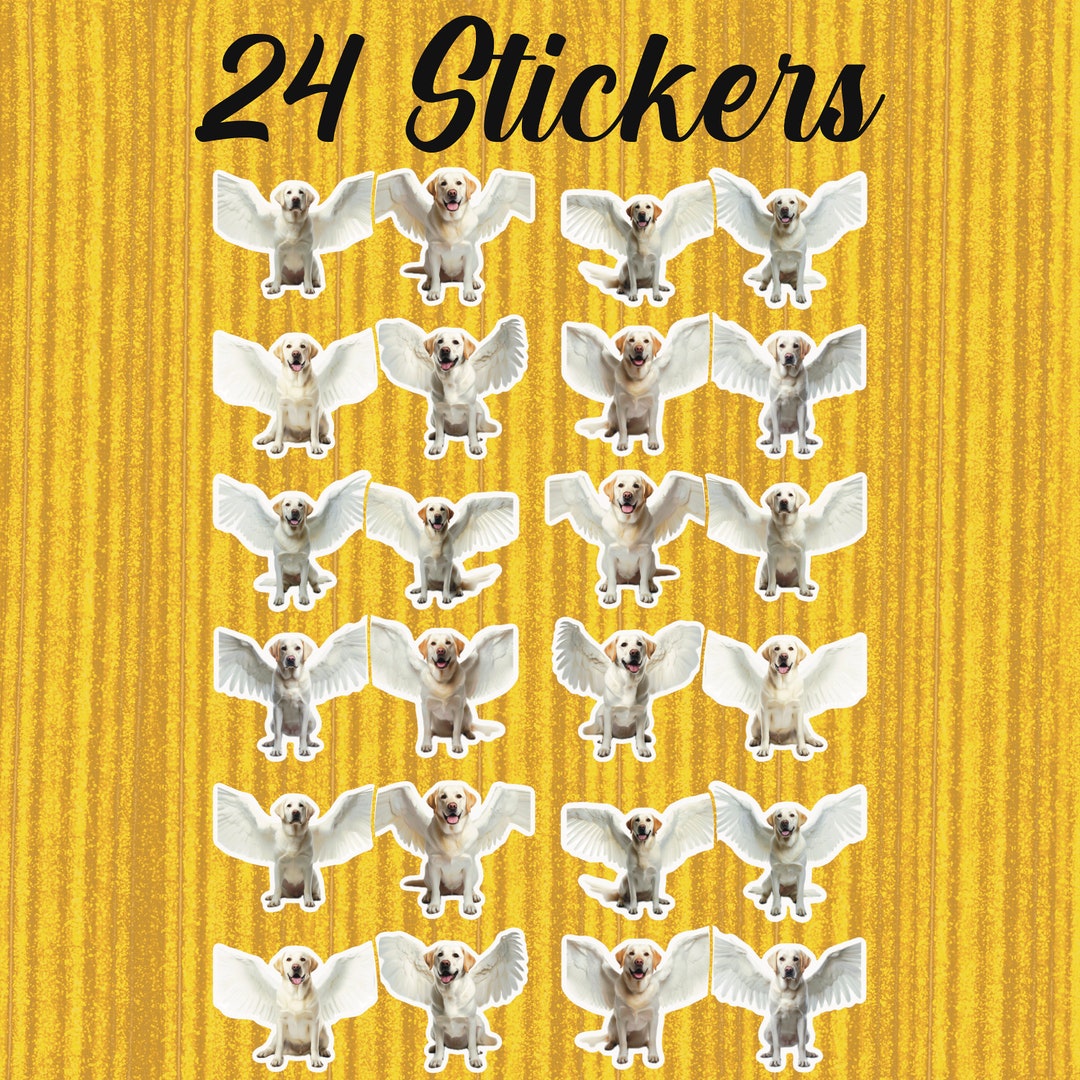 Labrador Angel Stickers, Set of 24 Stickers, Heaven Stickers, Lab ...