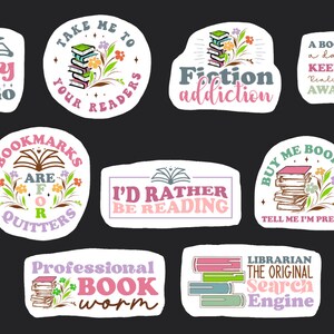 Reading Sayings, Set of 18 Stickers, Journal Sticker, Die Cut Stickers ...