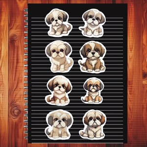 Kawaii Lhasa Apso Set of 24 Stickers, Sticker, Journal Sticker, Die Cut ...