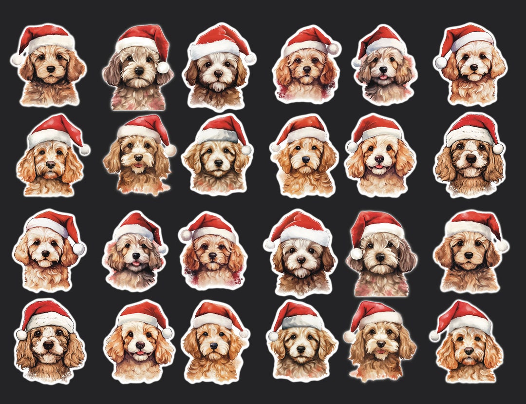 Cockapoo Stickers, Set of 24 Stickers, Christmas Sticker, Cockapoo ...