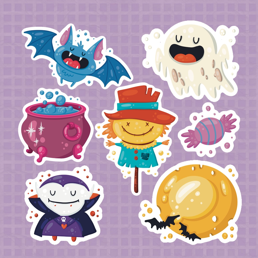 Spooky Halloween Set of 21 Stickers, Sticker, Journal Sticker, Die Cut ...