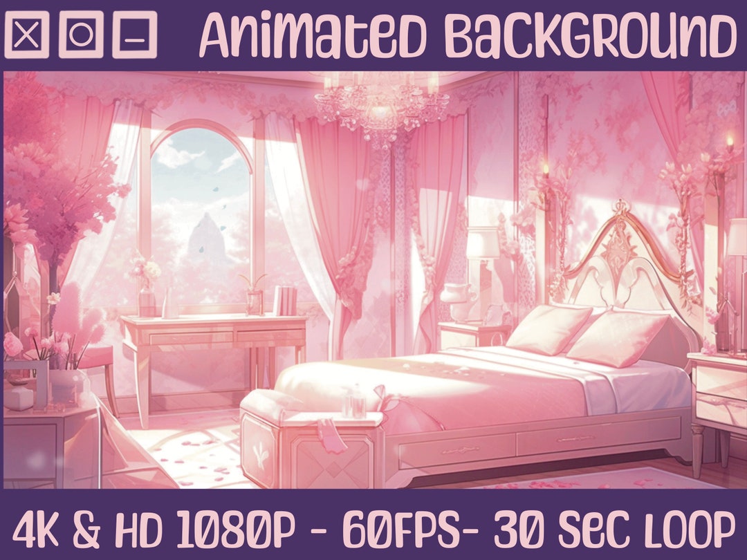 Animated Background Pink Lofi Valentine Bedroom, Vtuber, Twitch ...