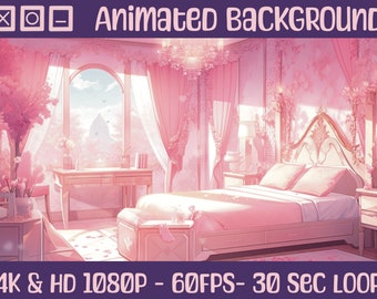 VTUBER ANIMATED BACKGROUND - Pink Sakura Room (loop, 1080p) - Etsy