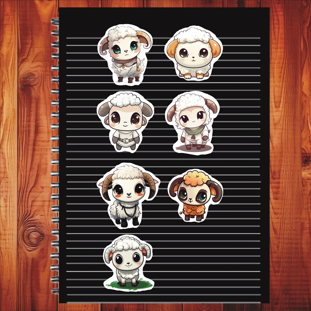Kawaii Ram Set of 21 Stickers, Sticker, Journal Sticker, Die Cut ...