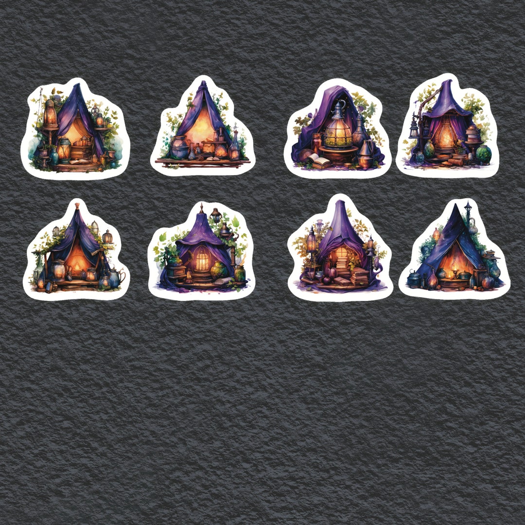 Witch Tent Stickers, Set of 24 Stickers, Witch Stickers, Tent Stickers ...