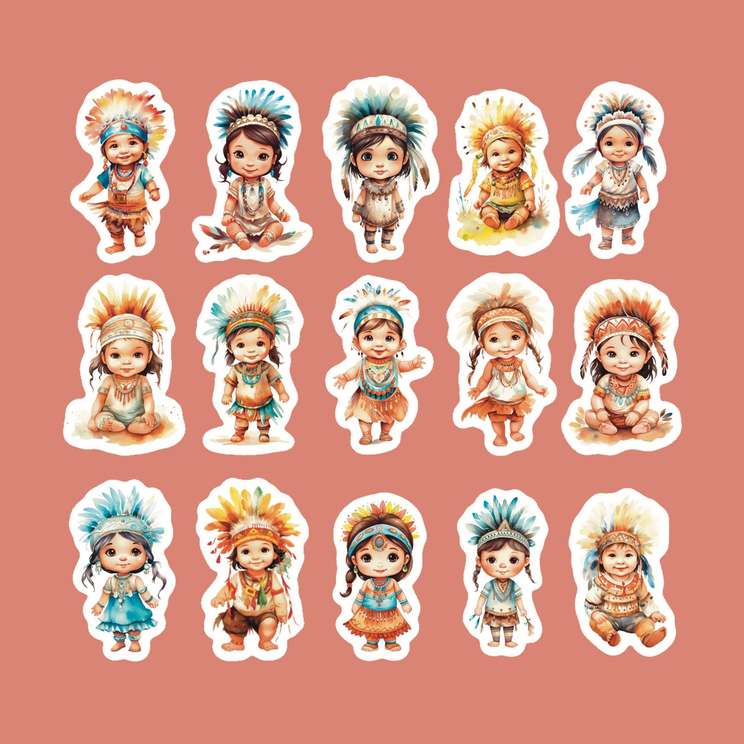 Native Boho Stickers, Set 30 Stickers (2 Sets of 15) Baby Stickers ...