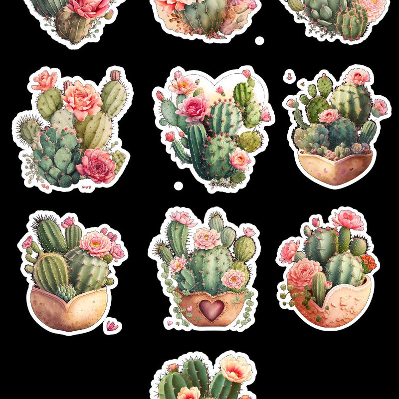Cactus Stickers - Etsy