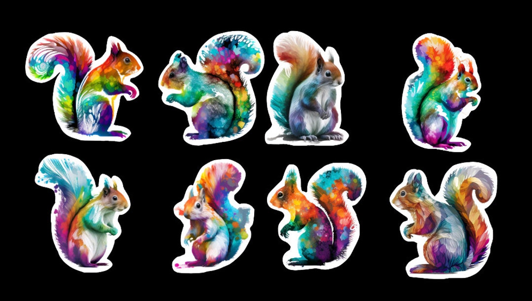 Squirrel Tie Dye, Set of 24 Stickers, Sticker, Die Cut Sticker ...