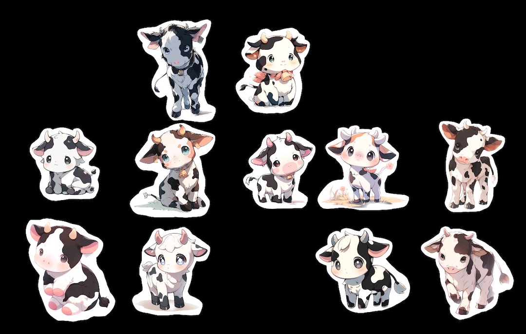 Anime Country Cows , Set 22 Stickers, Sticker, Die Cut Sticker ...