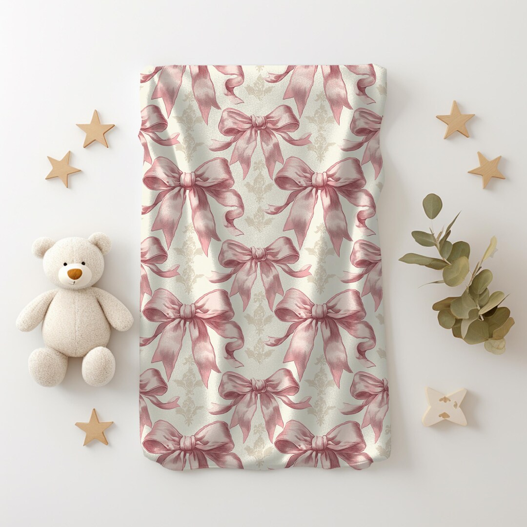 Antique Pink Coquette Bow Toddler Blanket - Crib Blanket, Swaddle ...