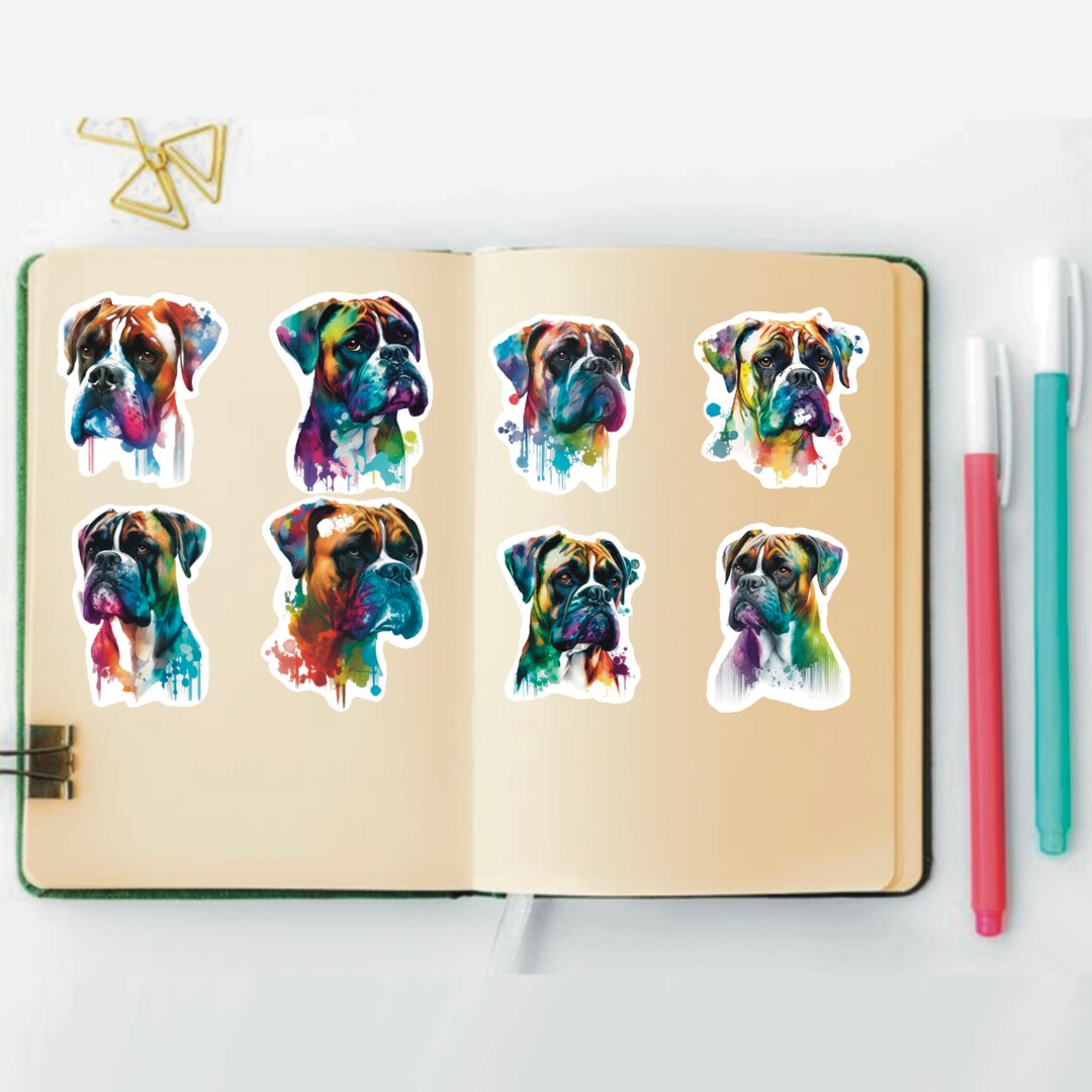 Boxer Tie Dye, Set of 24 Stickers, Sticker, Journal Sticker, Die Cut ...