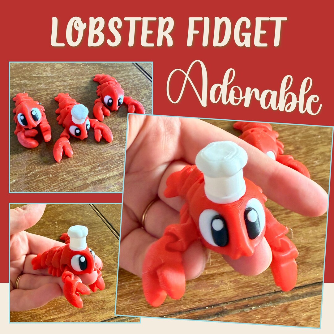 Articulated Lobster Fidget Toy – 3D Printed Poseable Lobster With ...