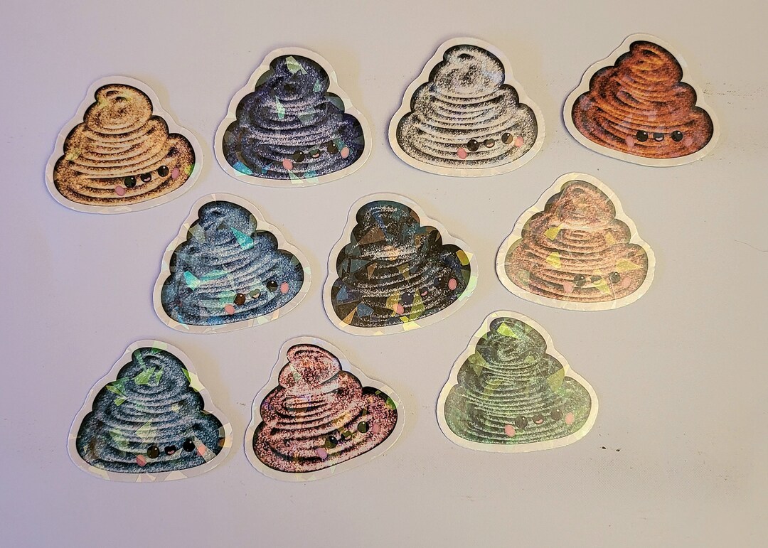 Glitter Poop Stickers, Set of 20 Stickers, Poop Emoji Sticker, Journal ...