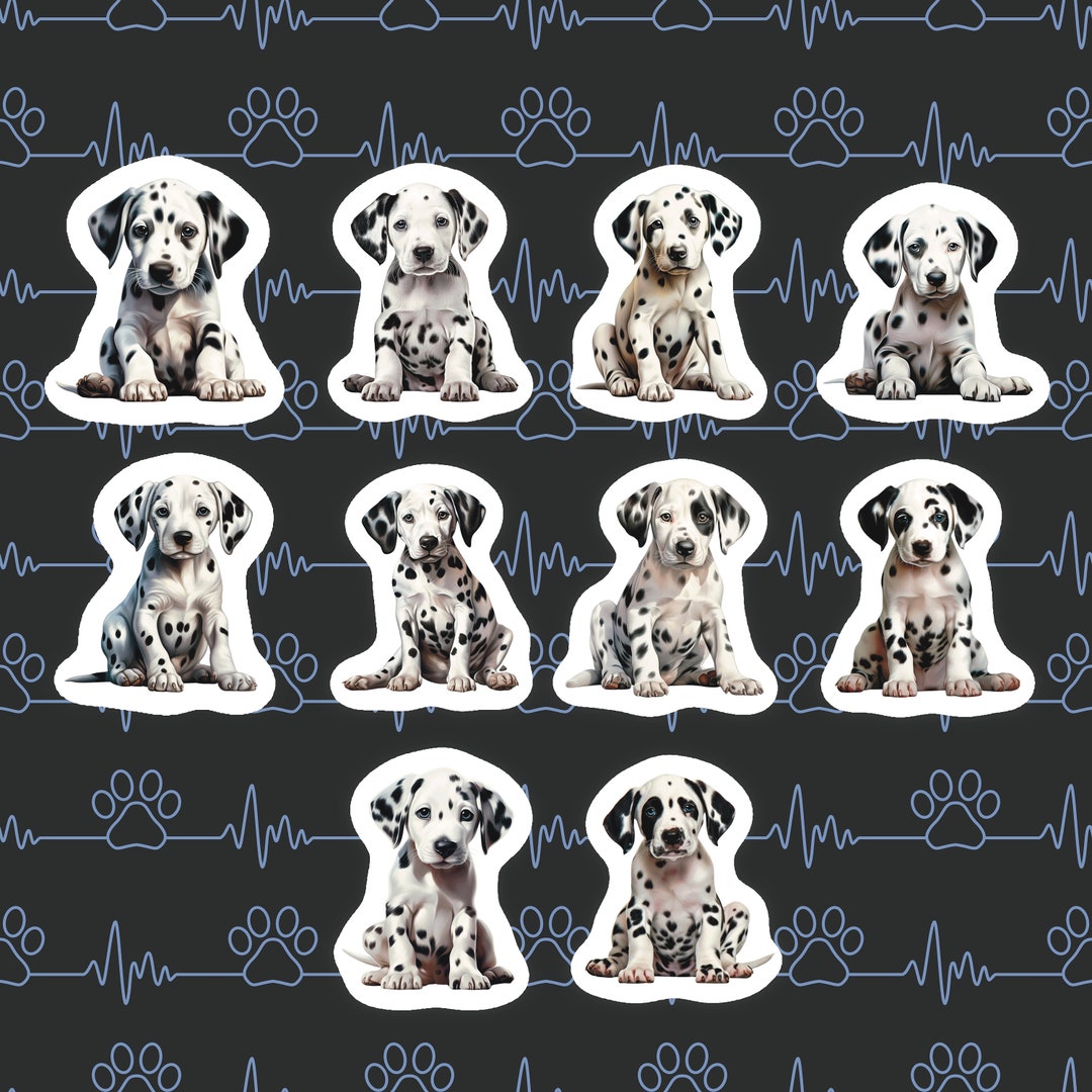 Dalmatian Dog Stickers, Set of 20 Stickers, Puppy Stickers, Dog Sticker ...