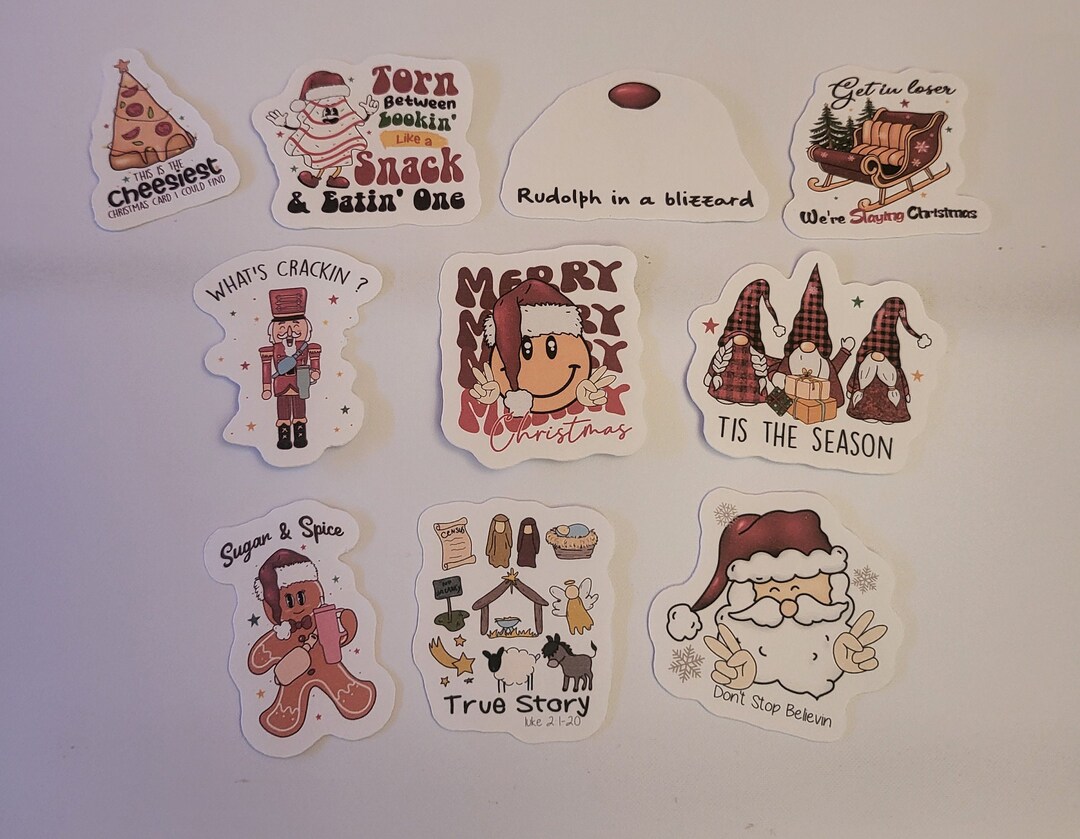 Funny Christmas Saying Stickers, Set of 20 Stickers, Christmas Stickers ...