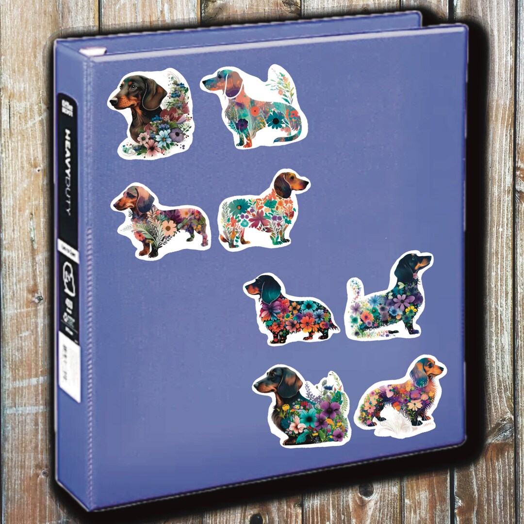 Dachshund Dog, Set of 24 Sticker, Sticker, Journal Sticker, Die Cut ...