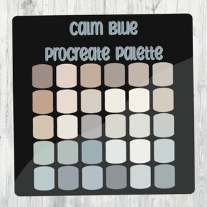 Calm Blue Procreate Color Palette, 30 Color Palette, Complimentary ...