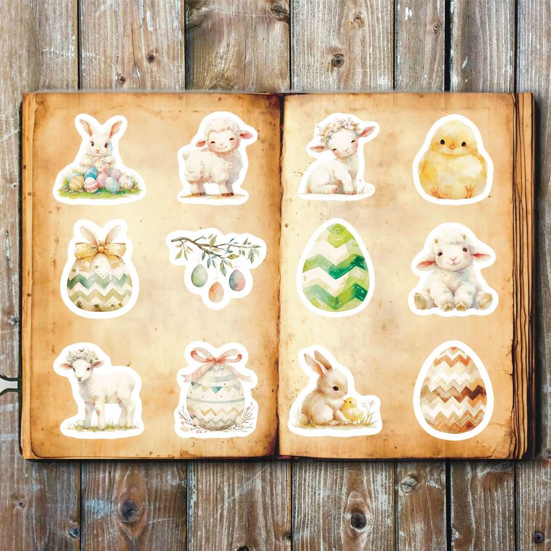 White Lamb Stickers, Set of 24 Stickers, Easter Sticker, Lamb Stickers ...