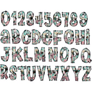 Rustic Doodle Letters PNG With Doodle Outline, Cowprint Clipart ...