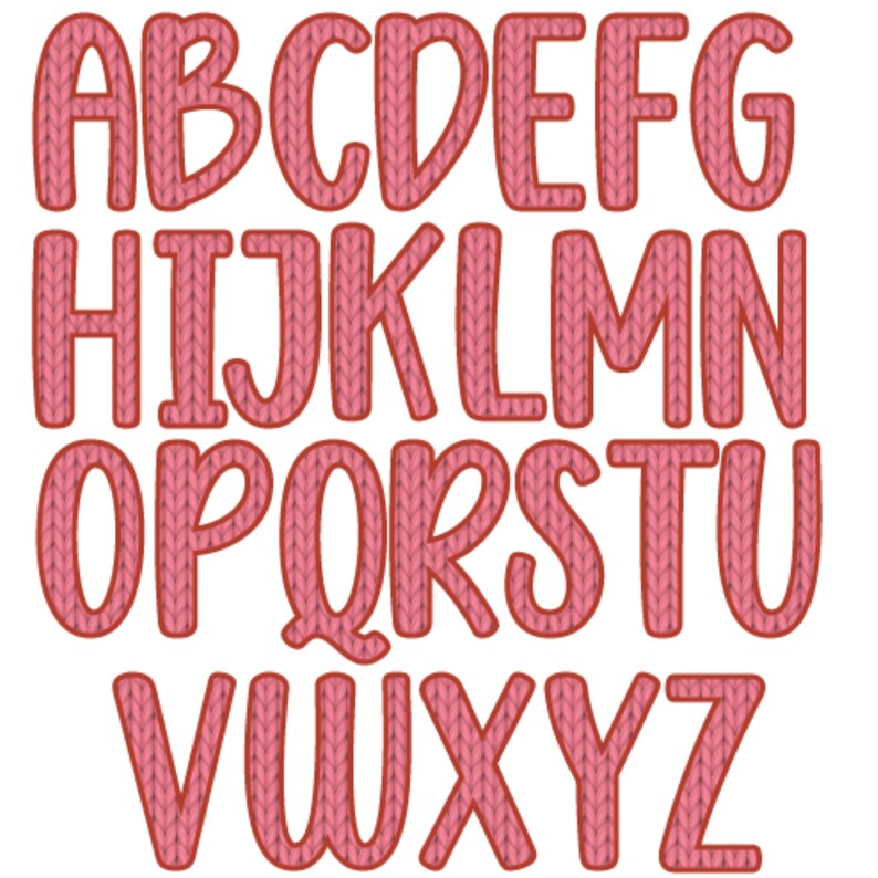 Coral Knit Letters PNG Crochet Font SVG Clipart Alphabet - Etsy