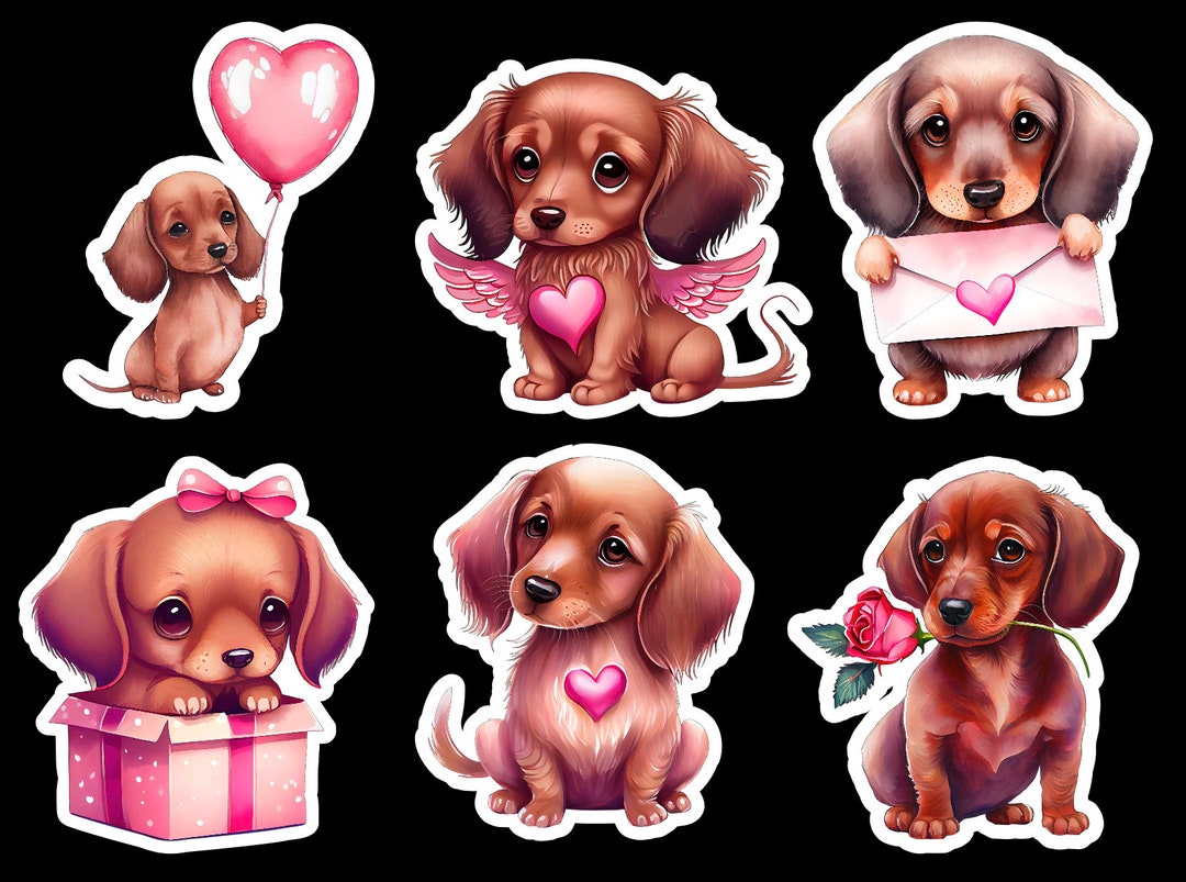 Dachshund, Set of 24 Stickers, Sticker, Journal Sticker, Scrapbook ...