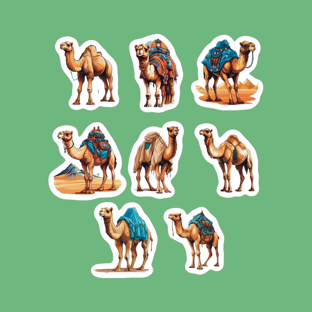 Camel Stickers, Set of 24 Stickers, Brown Camel Stickers, Animal ...