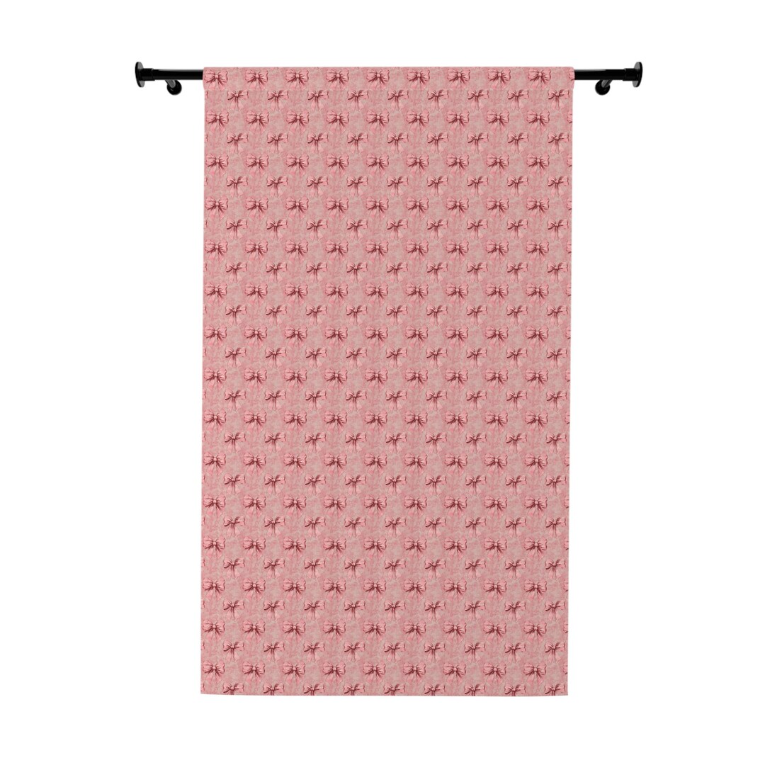 Rustic Pink Coquette Bow Window Blackout, Window Curtain Matching Decor ...