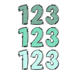 Green Houndstooth Doodle Letters PNG With Doodle Outline, Clipart ...