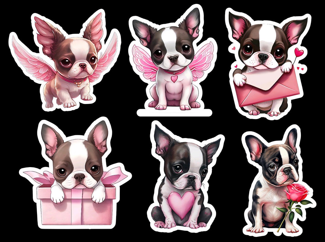 Boston Terrier, Set of 24 Stickers, Sticker, Journal Sticker, Scrapbook ...