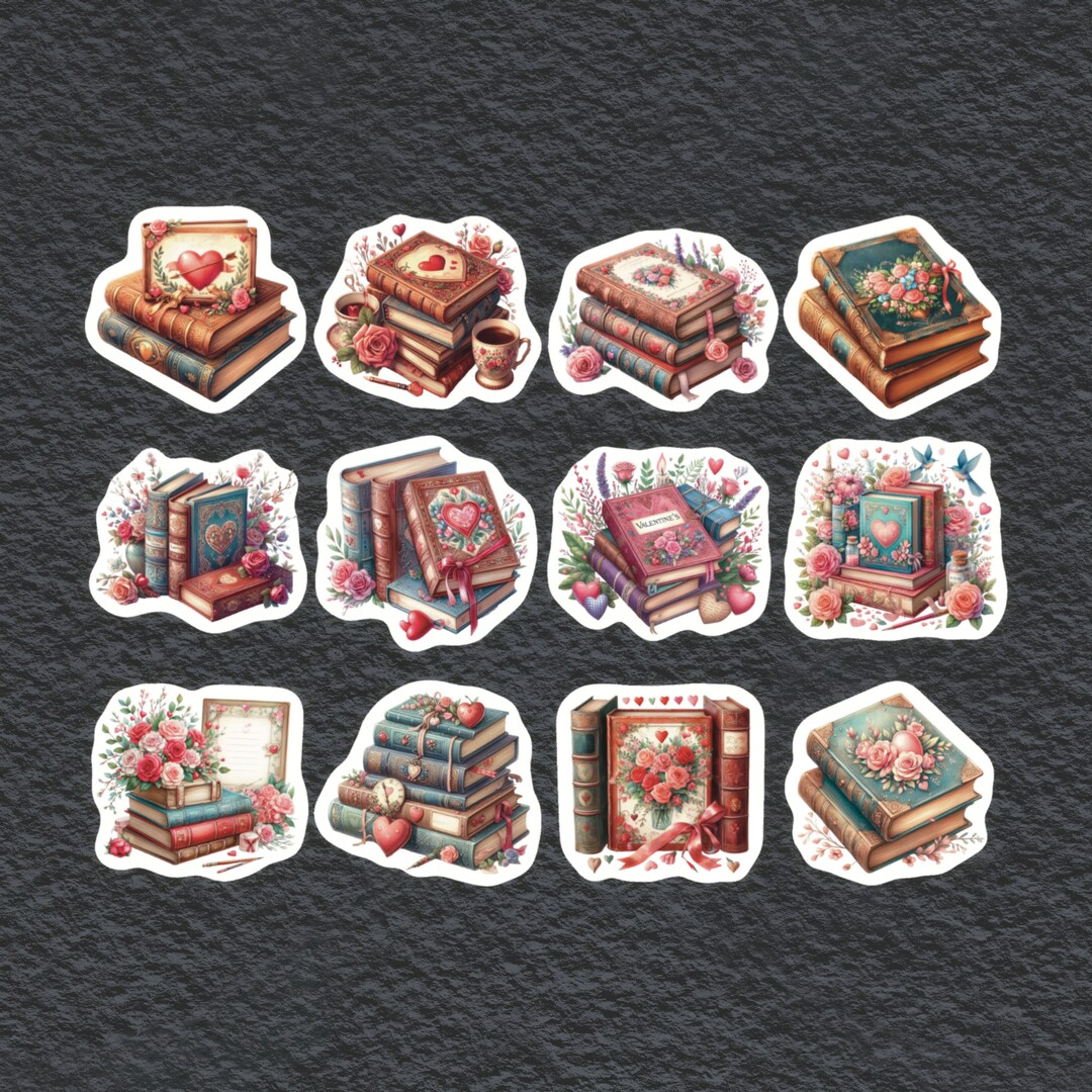 TBR Book Stickers, Set of 24 Stickers, Book Stickers, Stacked Book ...