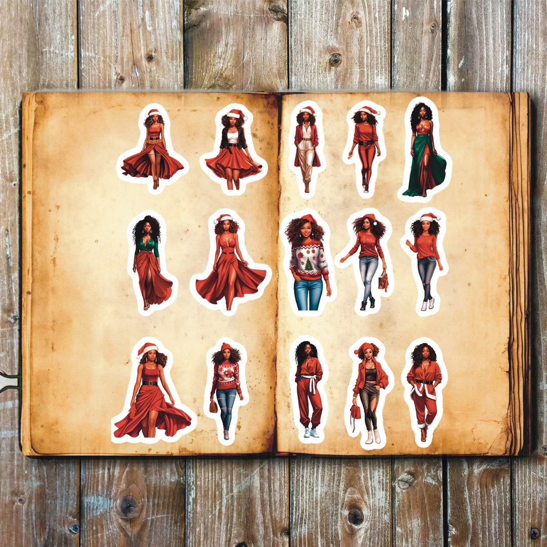 Beautiful Black Girl Stickers, Set 30 Stickers, Women Sticker, African ...