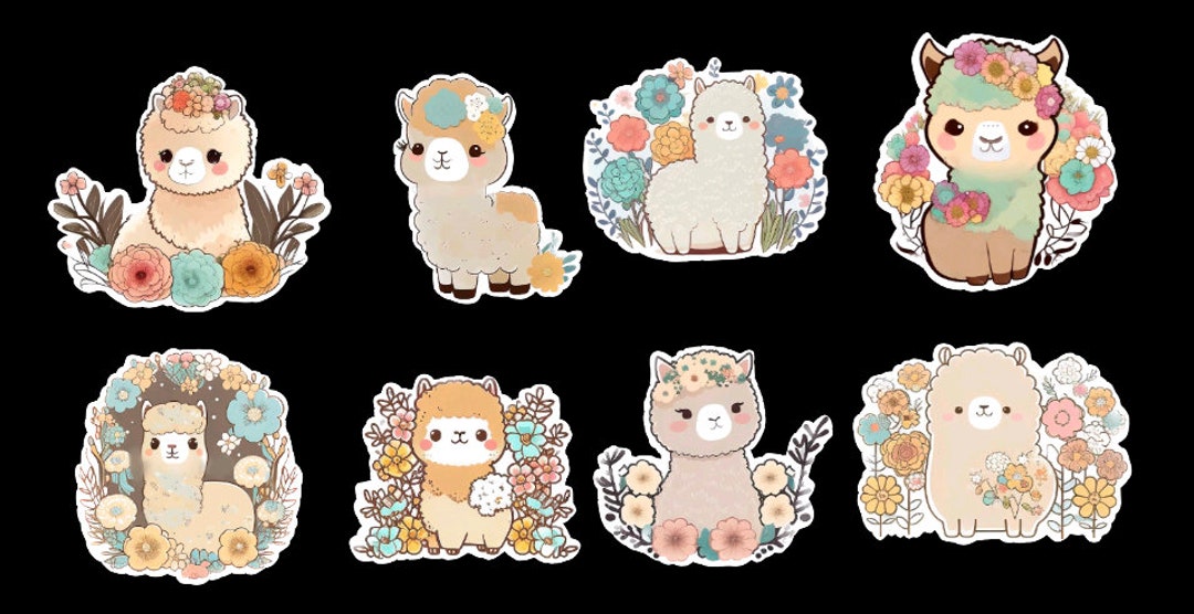 Llama, Set of 24 Stickers, Sticker, Journal Sticker, Die Cut Sticker ...