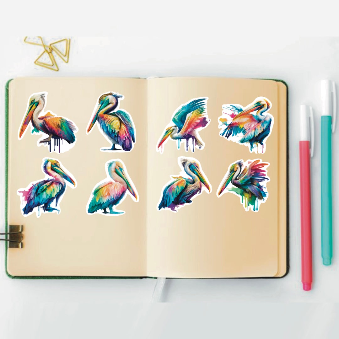 Pelican Tie Dye, Set of 24 Stickers, Sticker, Die Cut Sticker ...
